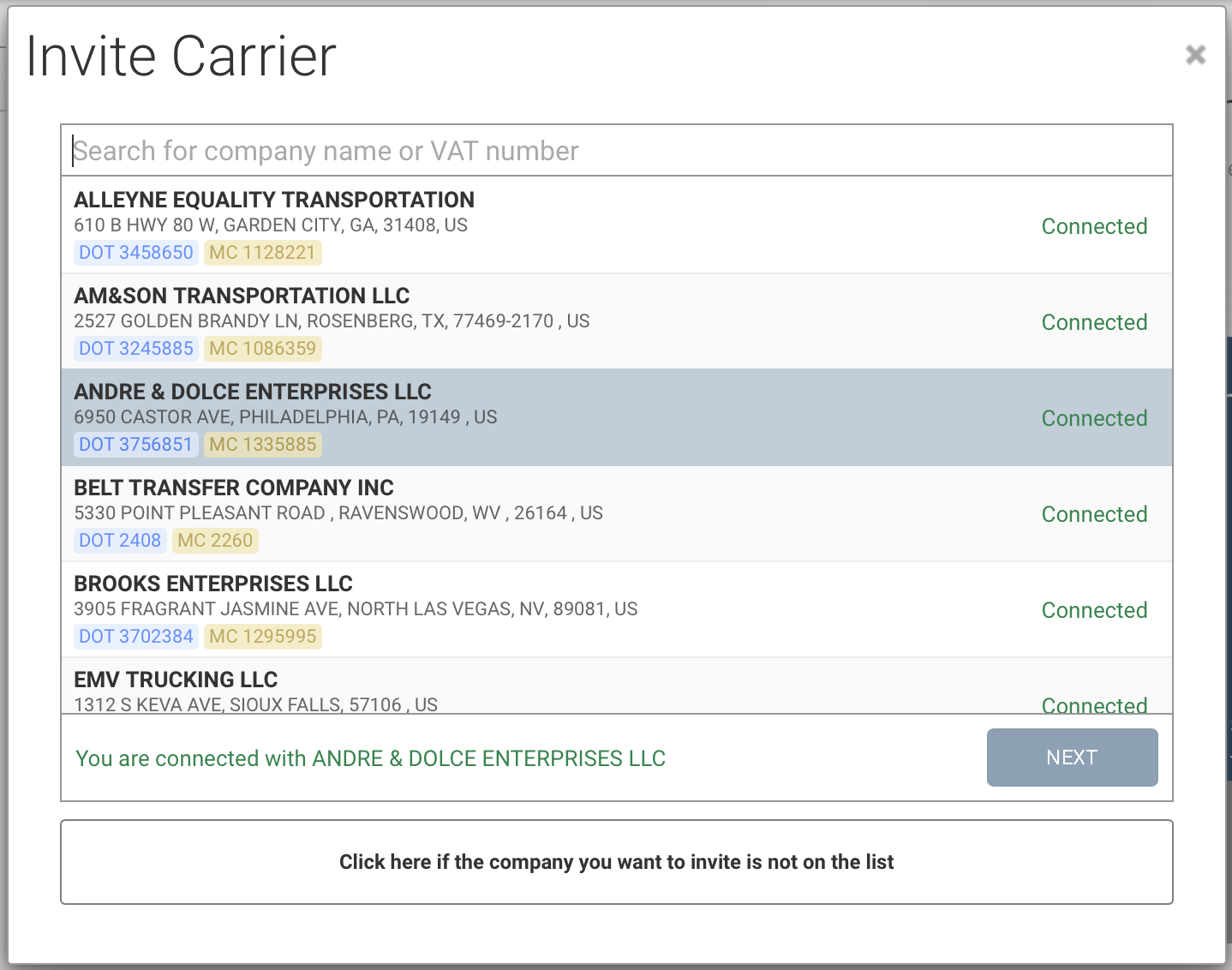 Add Carrier – project44