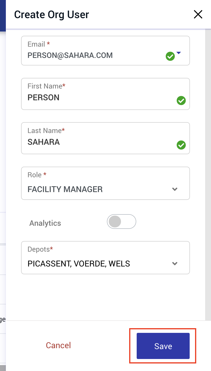 Create a New User – project44