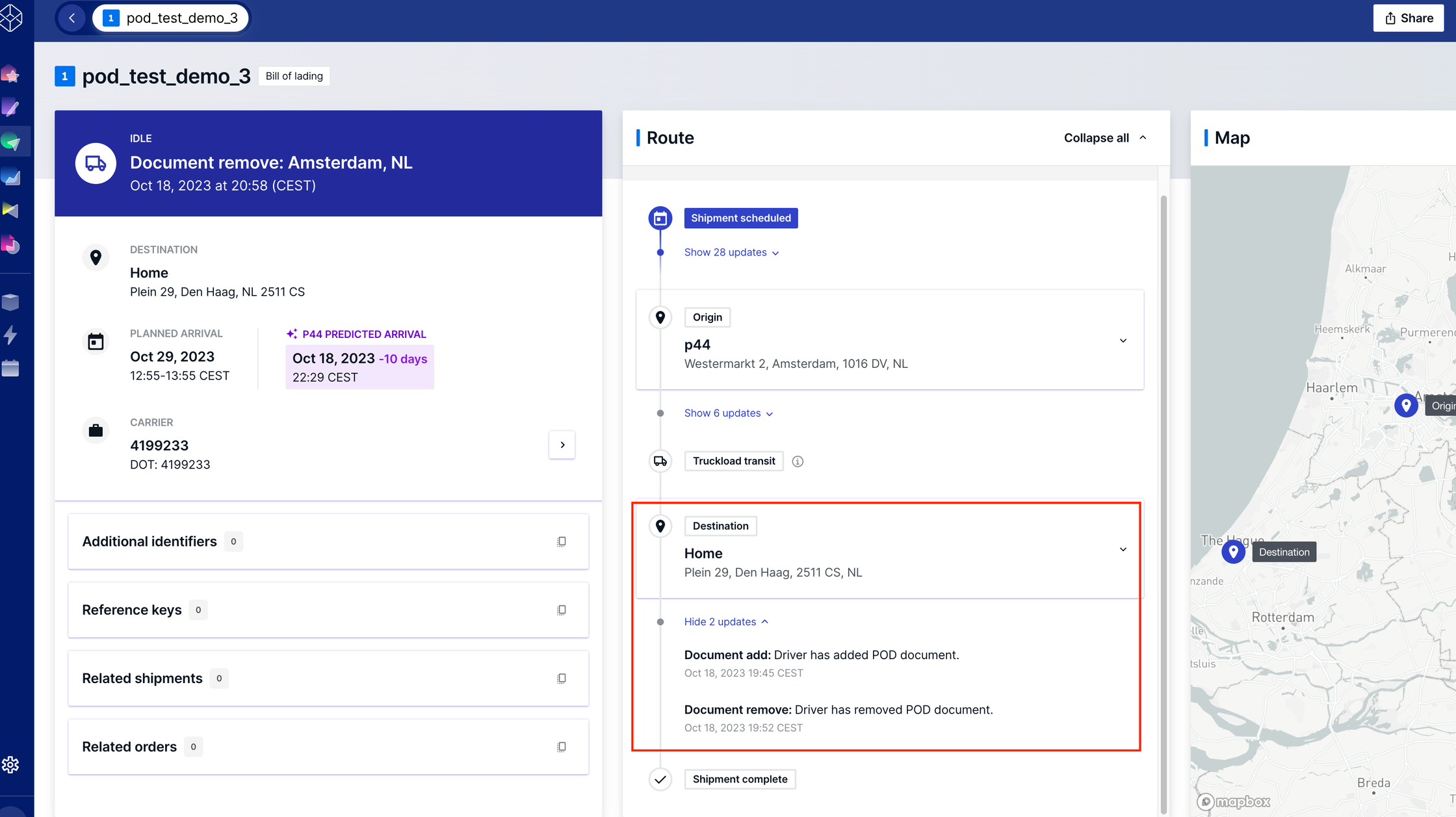 View Uploaded POD Documents in Movement – project44