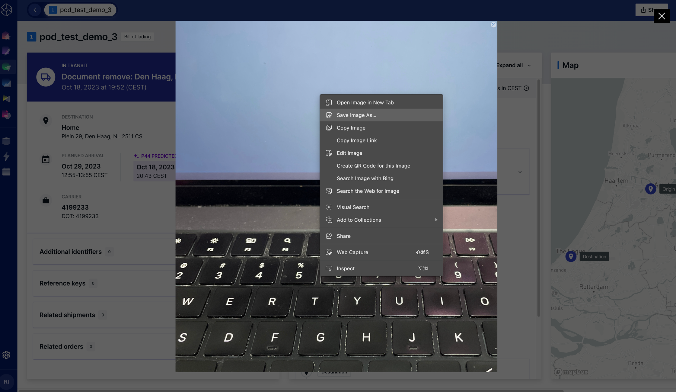 View Uploaded POD Documents in Movement – project44