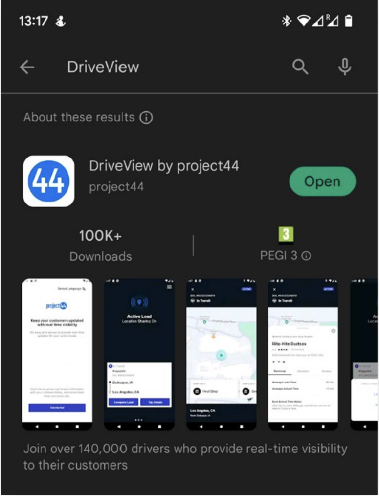 Install DriveView on an Android Device – project44