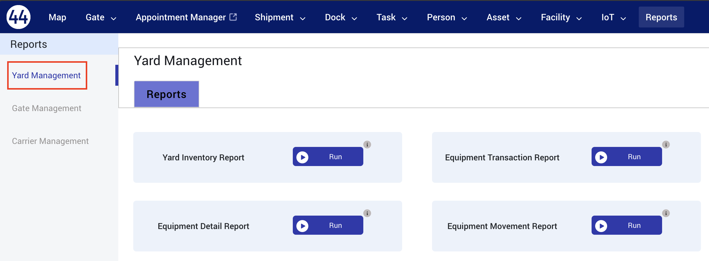 Generate a Yard Inventory Report for Offsite Assets – project44